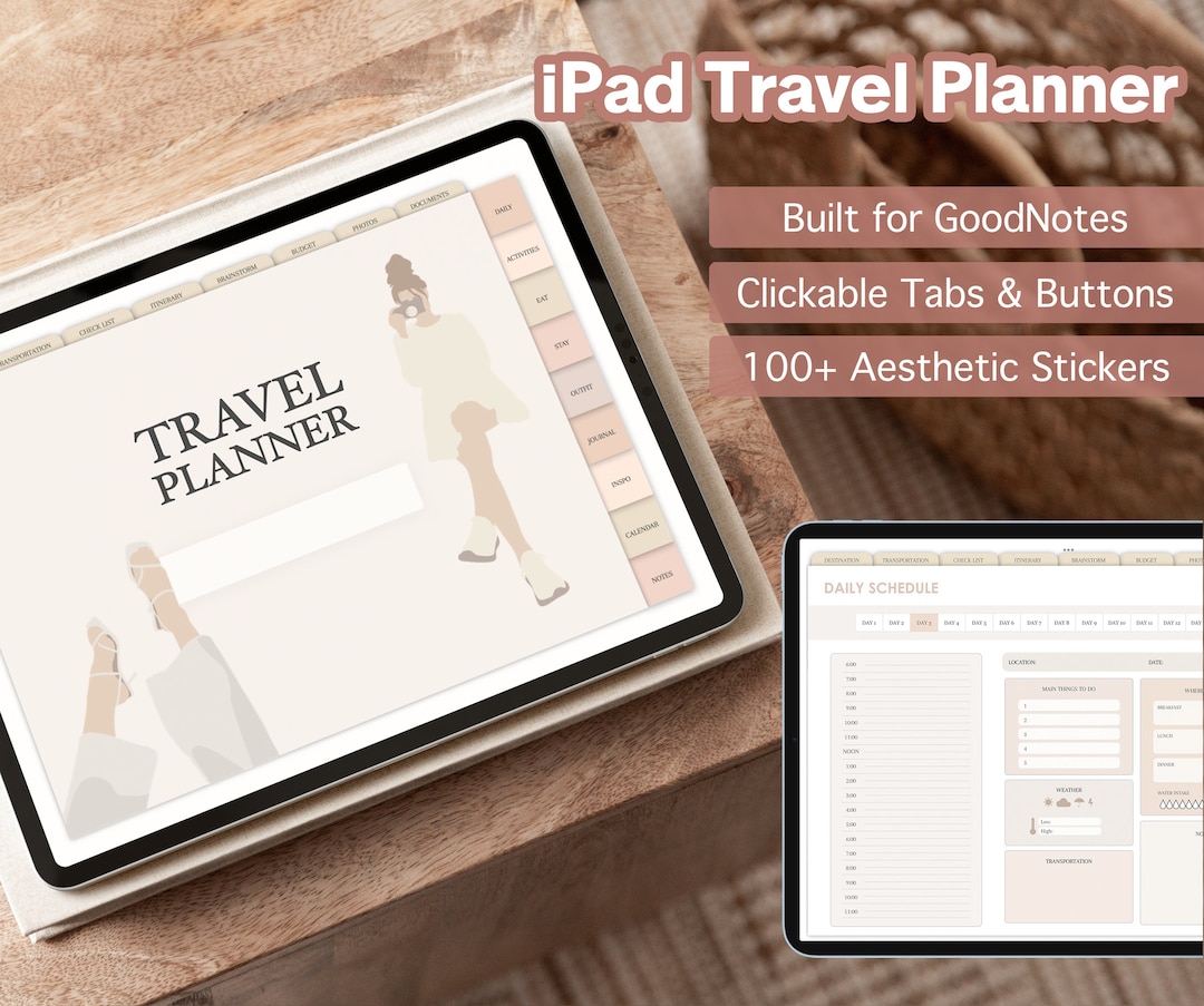 Digital Travel Planner for Ipad, Travel Journal Itinerary for Goodnotes ...