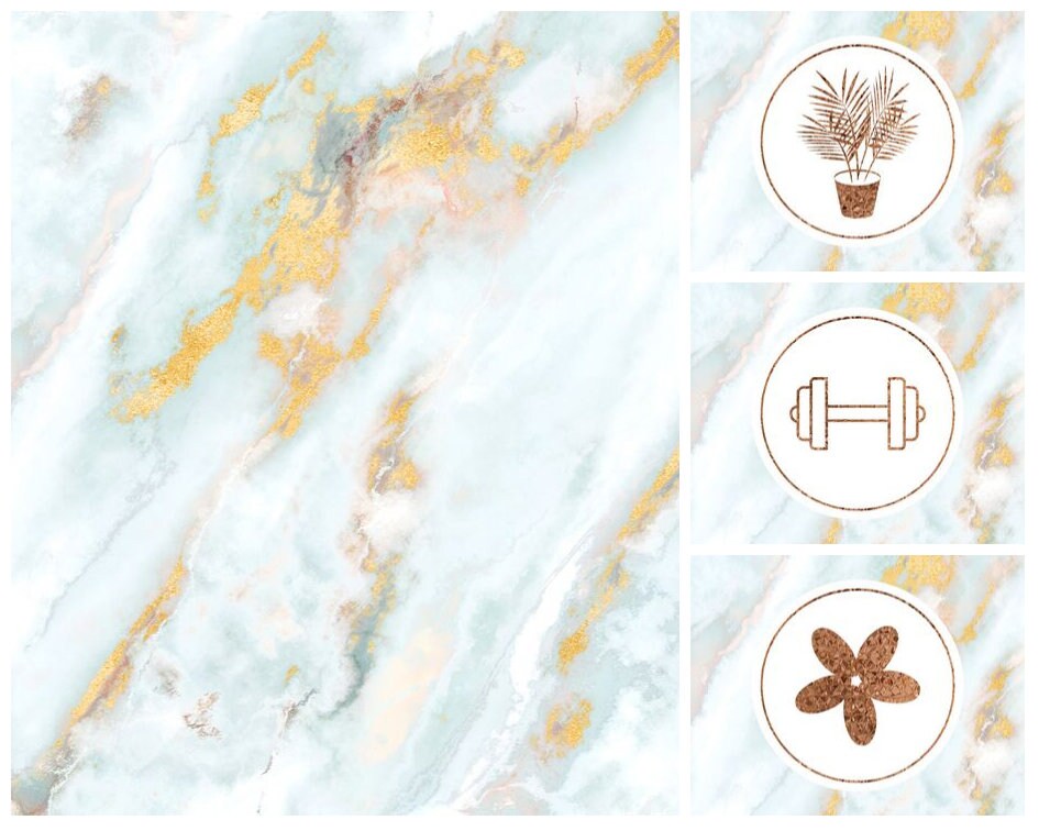 Marble Blue With Gold Instagram Highlight Covers Instagram - Etsy