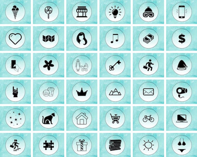 Bright Marble Blue Instagram Highlight Covers Instagram Story | Etsy