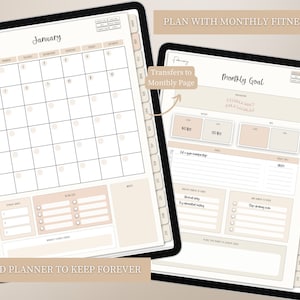 Digital Fitness Planner for iPad Goodnotes, Undated Weight Loss Daily ...