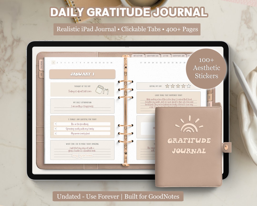 Digital Gratitude Journal, Daily Mindfulness Journal, iPad Gratitude ...