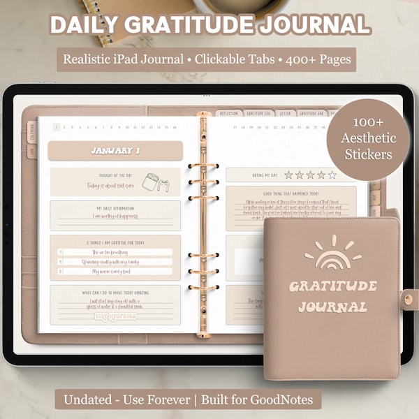 Digital Gratitude Journal, Daily Mindfulness Journal, iPad Gratitude ...