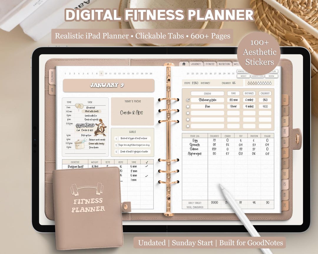 Digital Fitness Planner for iPad Goodnotes | Digital Weight Loss ...