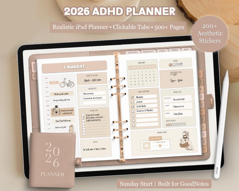 2026 Digital Planner, Goodnotes Planner, iPad Planner, Realistic ...