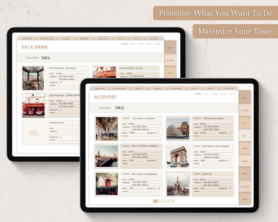Digital Travel Planner Goodnotes for Ipad, Digital Travel Journal ...