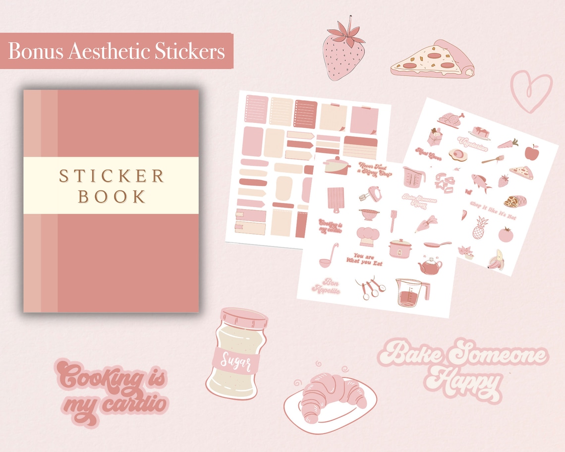 Digital Recipe Book in Pink for Goodnotes & Notability | Hyperlinked ...