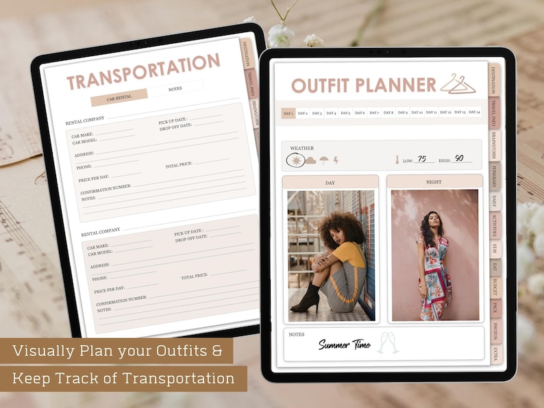 Digital Travel Planner Ipad Goodnotes Neutral Travel Planner - Etsy