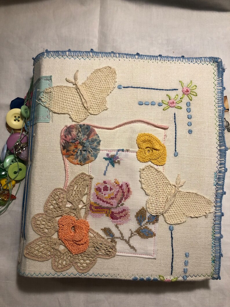 Vintage Linen Journal - Etsy