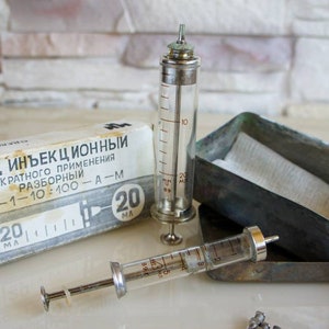Vintage Medical Syringes, Glass Syringe, Medical Tools, Medical ...