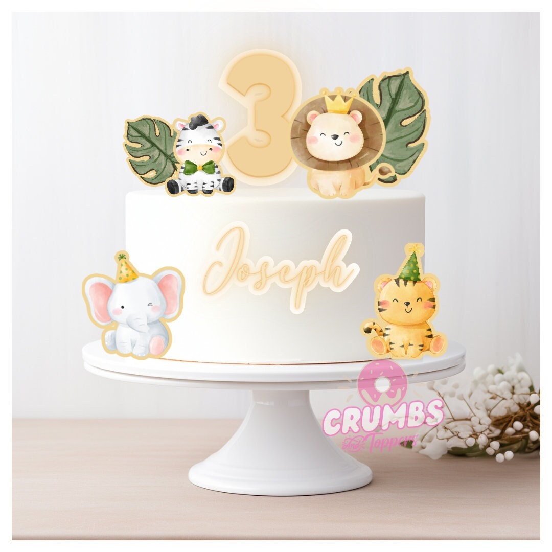Jungle Safari Cake Topper Set Personalised to Order - Etsy