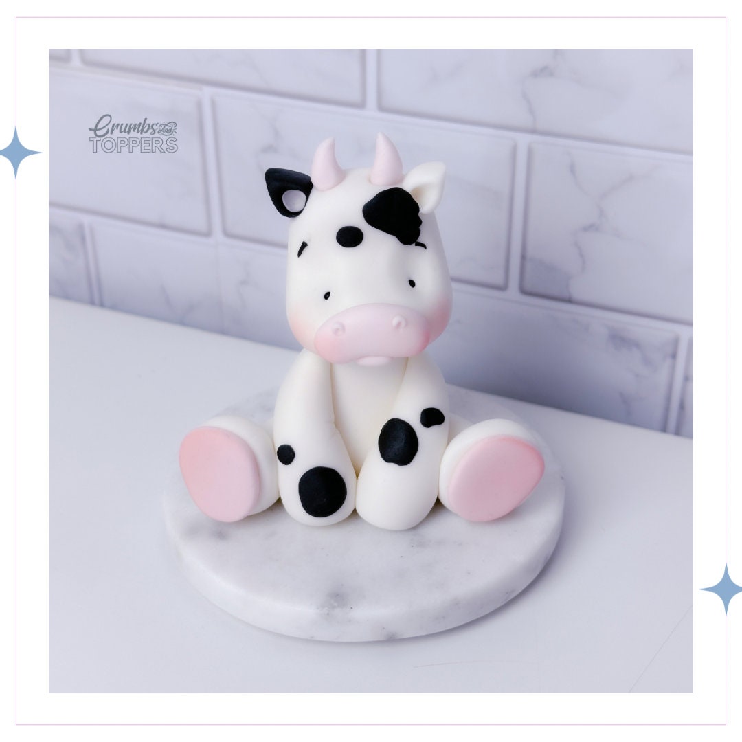 Cow Cake Topper Handmade to Order From Allergen Free Fondant - Etsy
