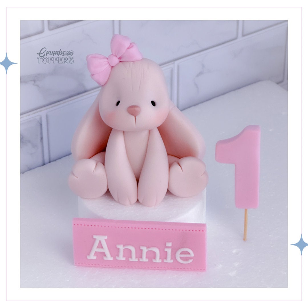 Edible Bunny Rabbit Fondant Sugar Cake Topper Decorations - Etsy UK