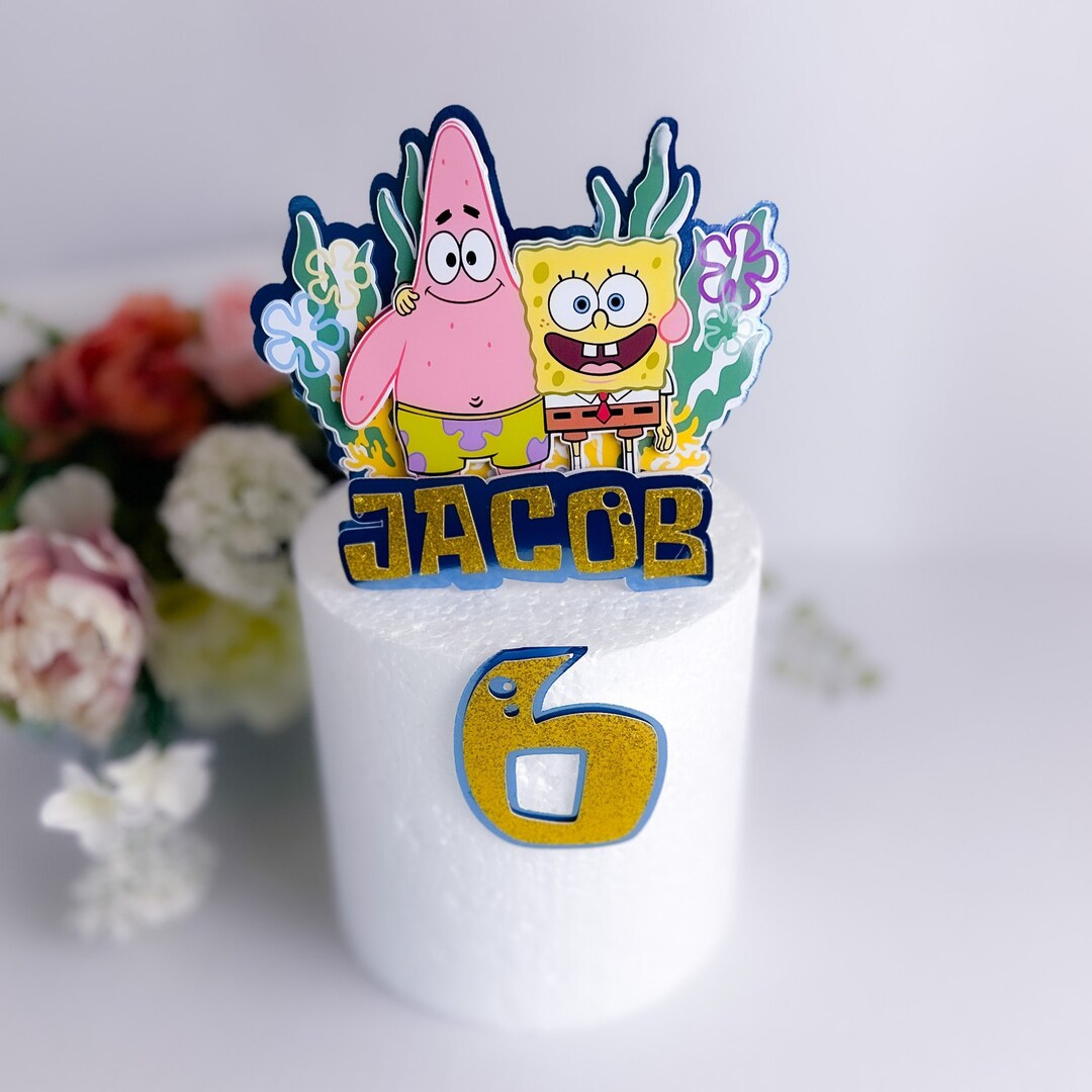 Personalised Sponge Sea Cake Topper - Etsy