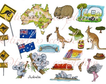 Australia Sticker AU Outline Australia Map Flag Vinyl - Etsy