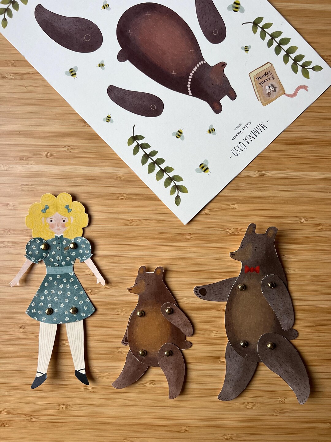 Goldilocks and the Three Bears Paper Dolls Kit - Set of 4 - Etsy