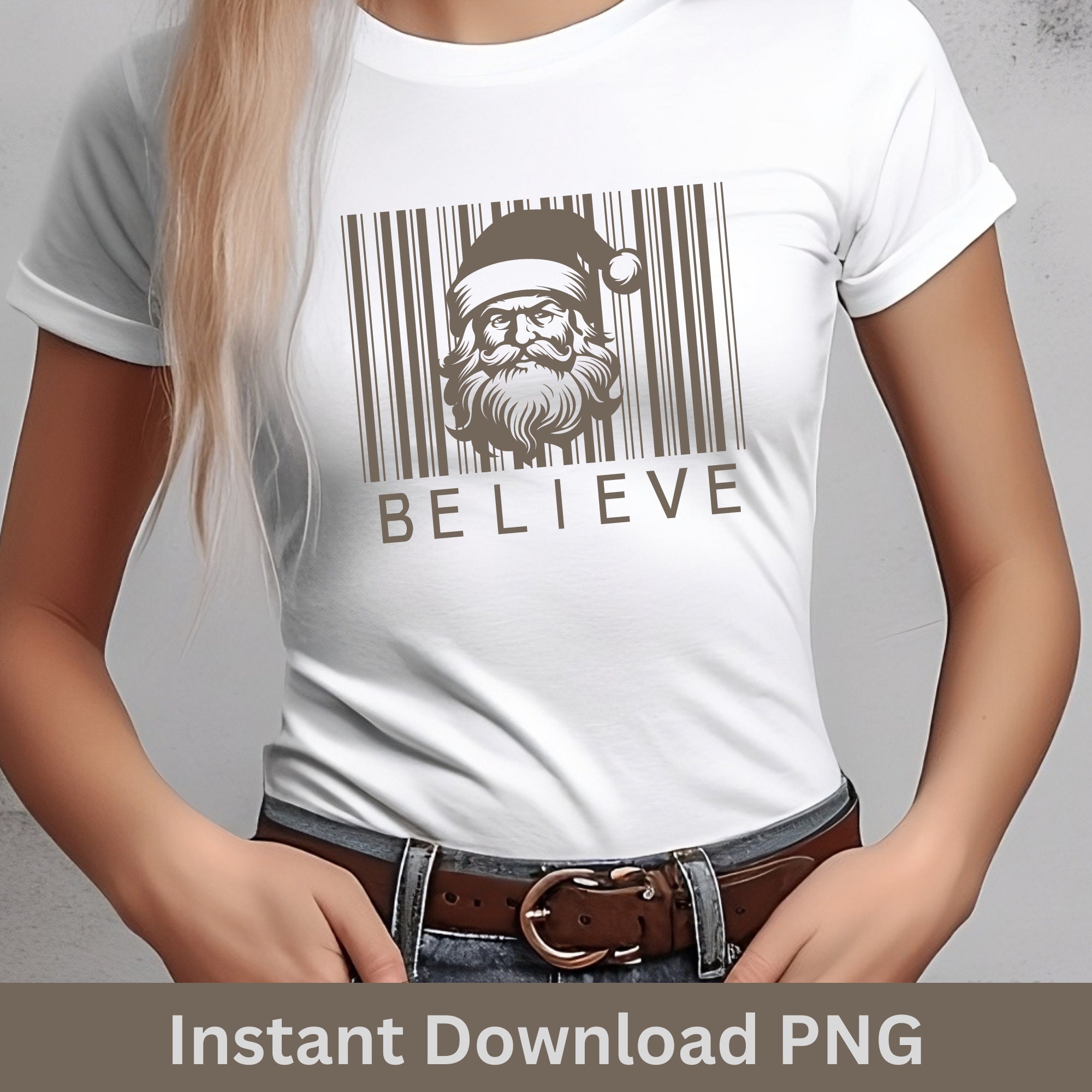 Santa Believe Barcode SVG, and PNG Files, Christmas Svg, Sublimation - Etsy