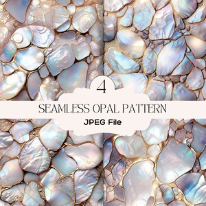 Elegant Mother of Pearl Opal Seamless Pattern, Digital Art for ...