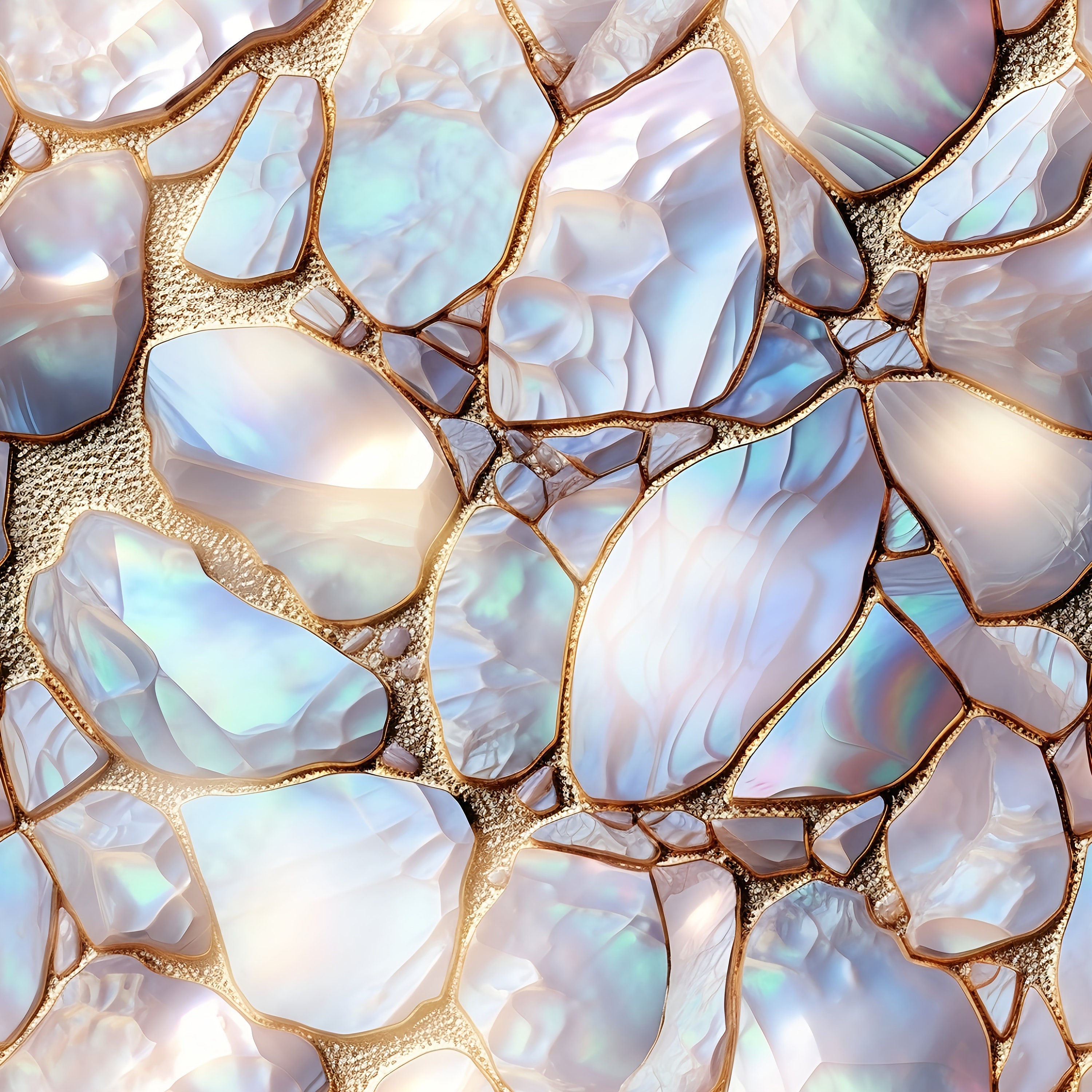 Elegant Mother of Pearl Opal Seamless Pattern, Digital Art for ...