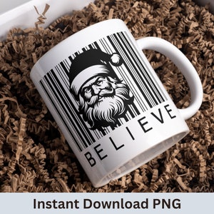 Santa Believe Barcode SVG, and PNG Files, Christmas Svg, Sublimation - Etsy