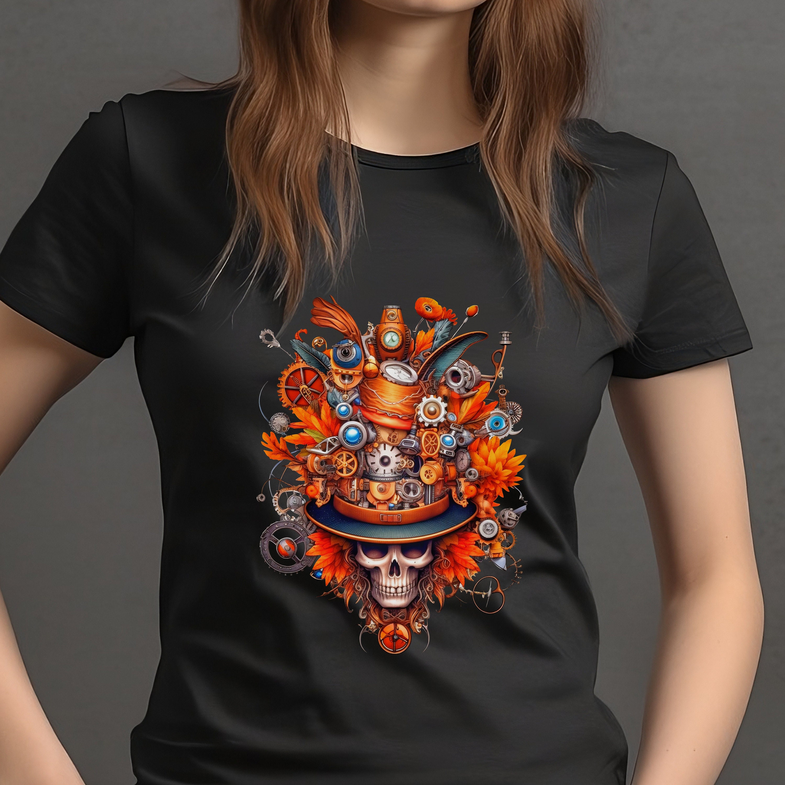 Steampunk Halloween Skull Sublimation Unique Gothic Etsy