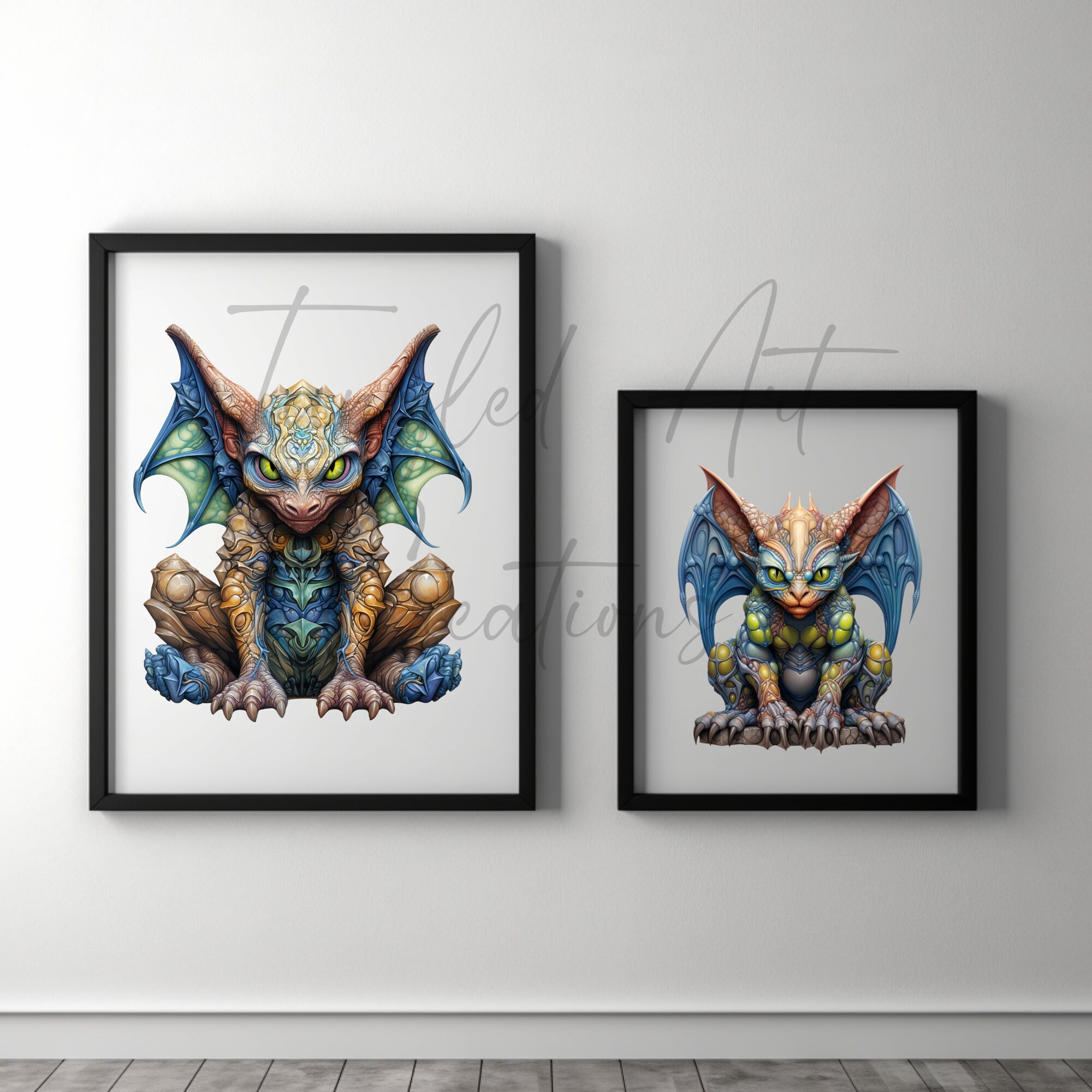 2 Scary Gargoyle PNG Sublimation Digital Art for Whimsical - Etsy