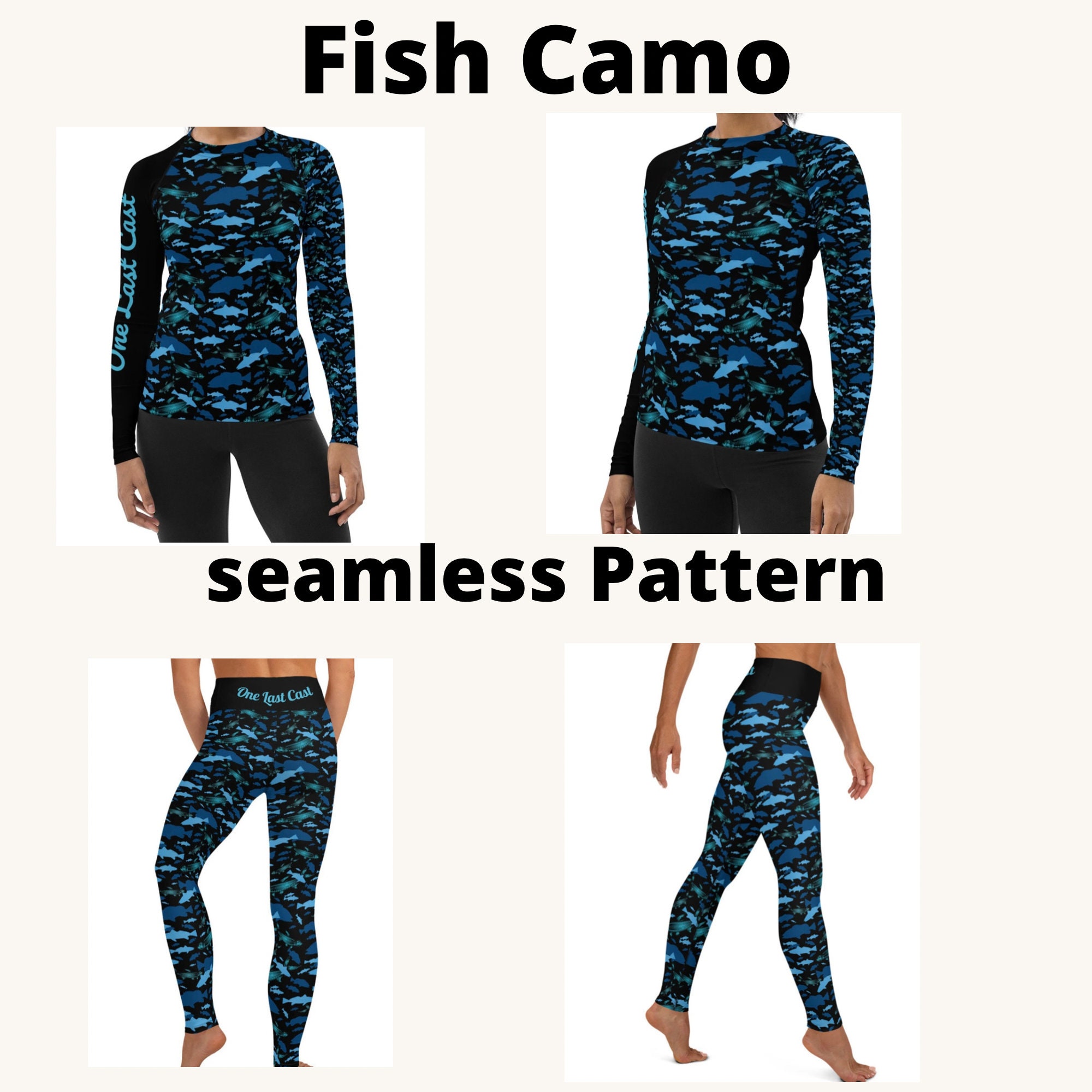 Fish Camo Seamless Transparent Pattern PNG and SVG Format - Etsy