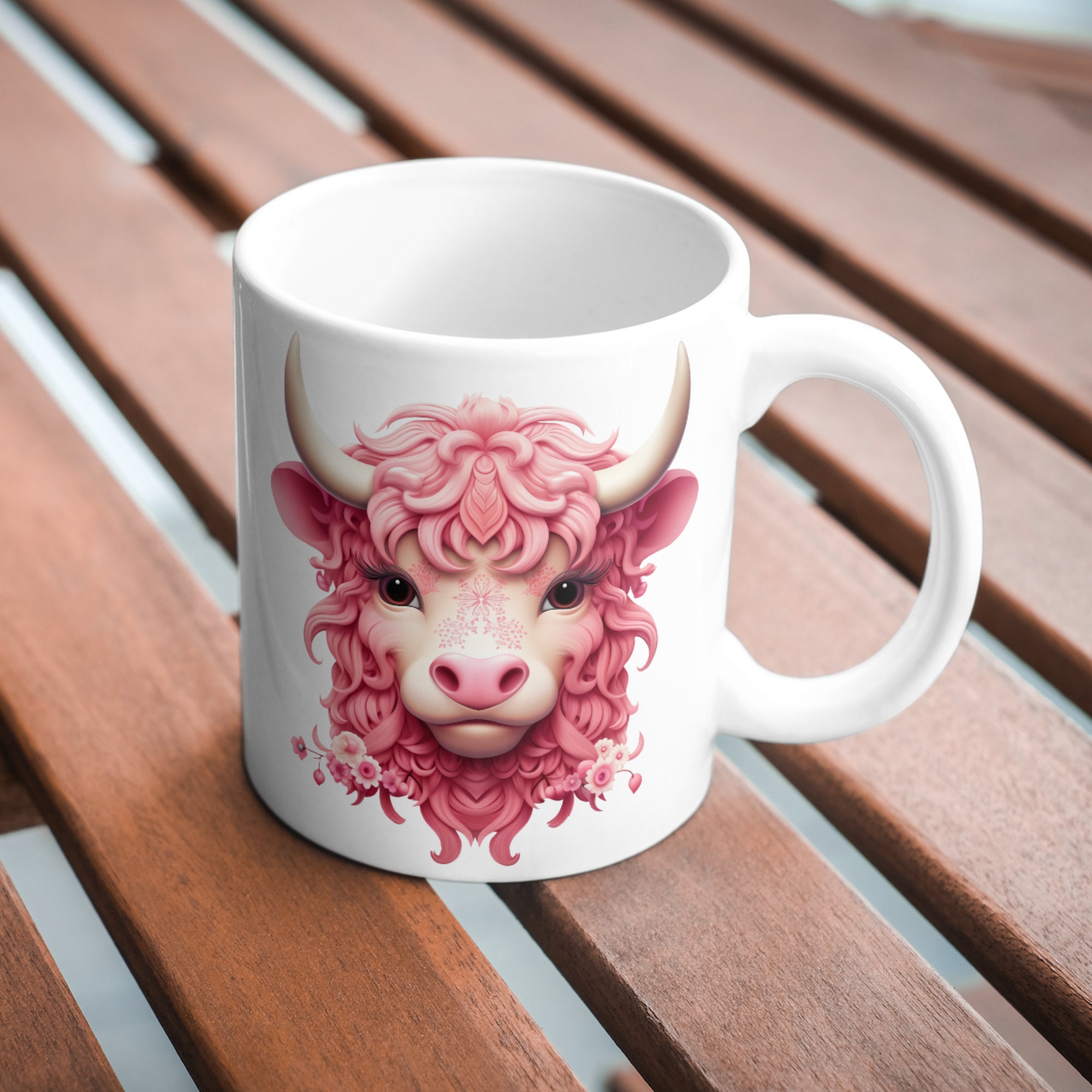 Pink Highland Cow High Resolution PNG File 4000x4000 300 DPI - Etsy