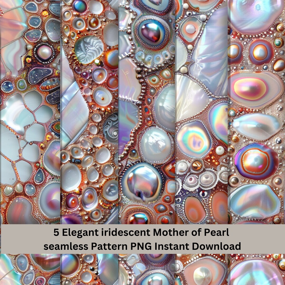 5 Elegant Mother of Pearl Opal Seamless Pattern, Digital Art for ...