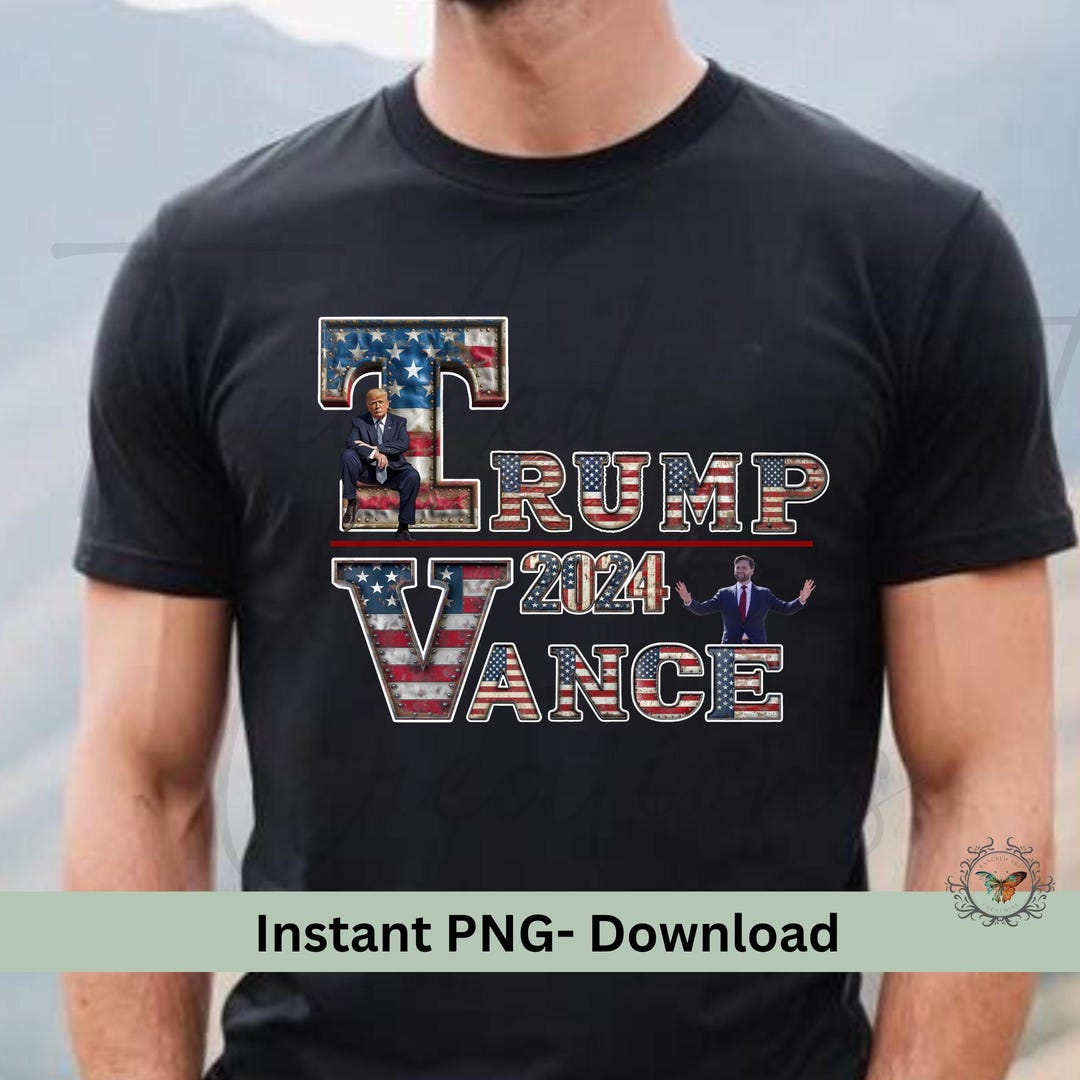 Trump Vance 2024, PNG. for Darker Color Shirts, Instant Download ...