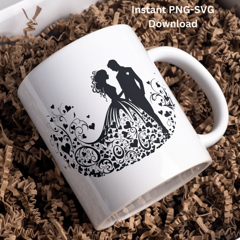 Heart Wedding Couple Bride and Groom SVG-PNG Sublimation - Etsy