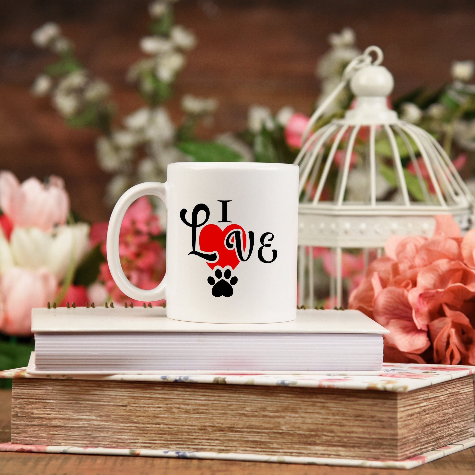 I Love Puppy Svg, I Heart Dog Paw SVG, Cricut File, Silhouette Cutter ...