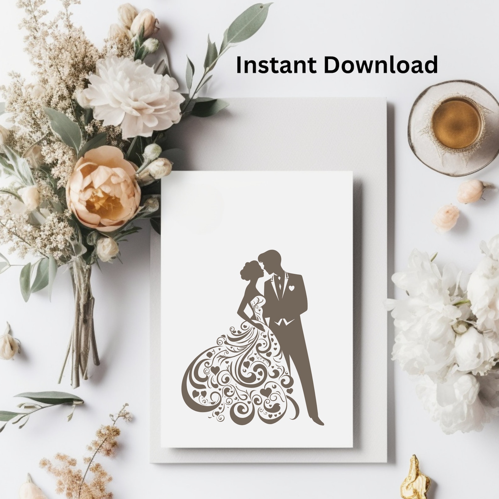 Heart Wedding Couple Bride and Groom SVG-PNG Sublimation - Etsy