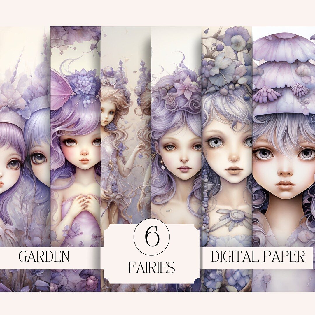 Garden Fairies Digital Paper, Journal Paper, Notebook Digital Paper ...