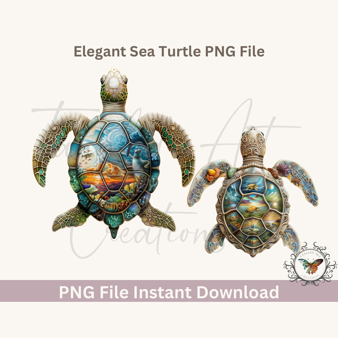 Elegant Turtle PNG File Beautiful for Any Occasion Sublimation Save the ...