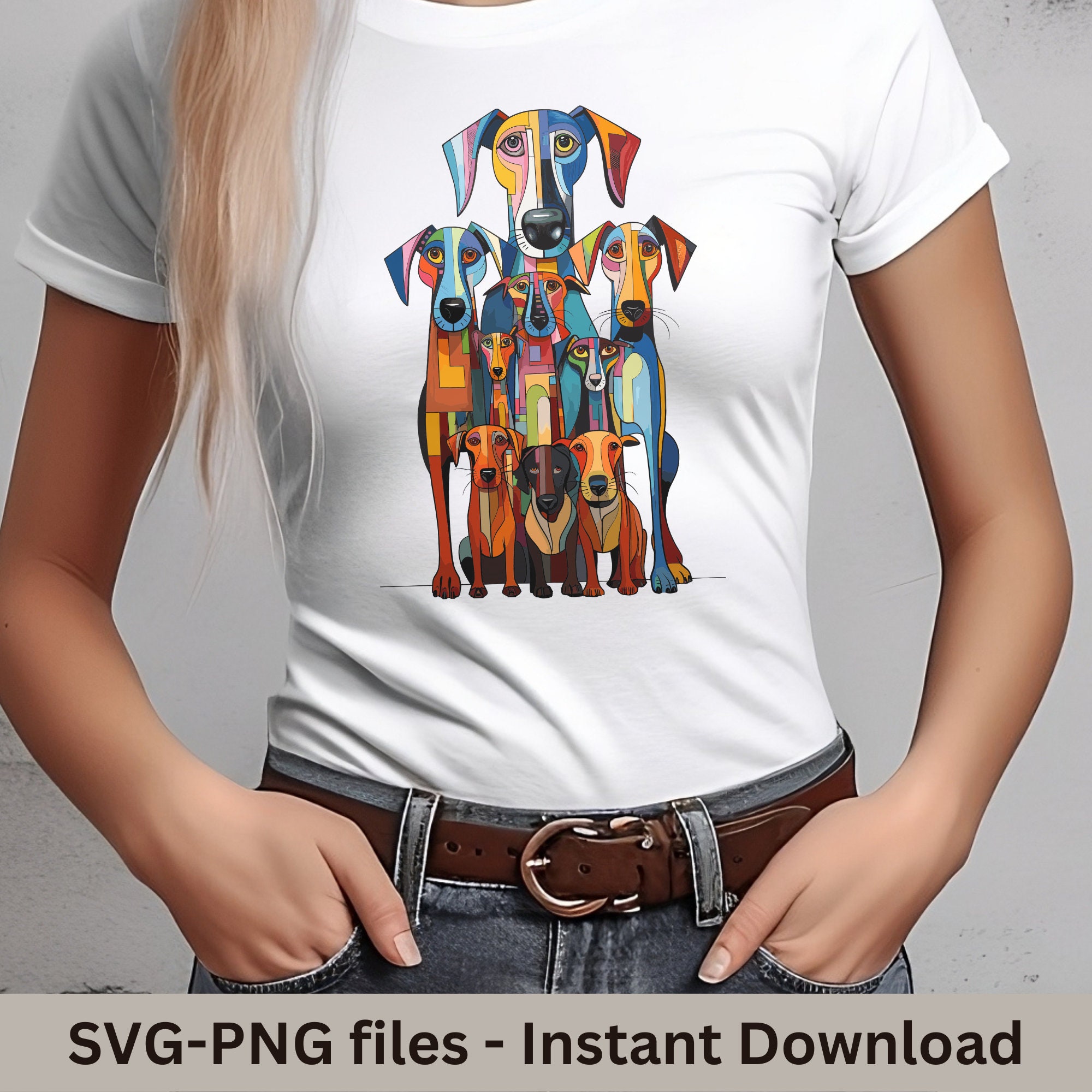 Colorful Family of Dogs, Svg- Png File 300 DPI, SVG for Great Printing ...