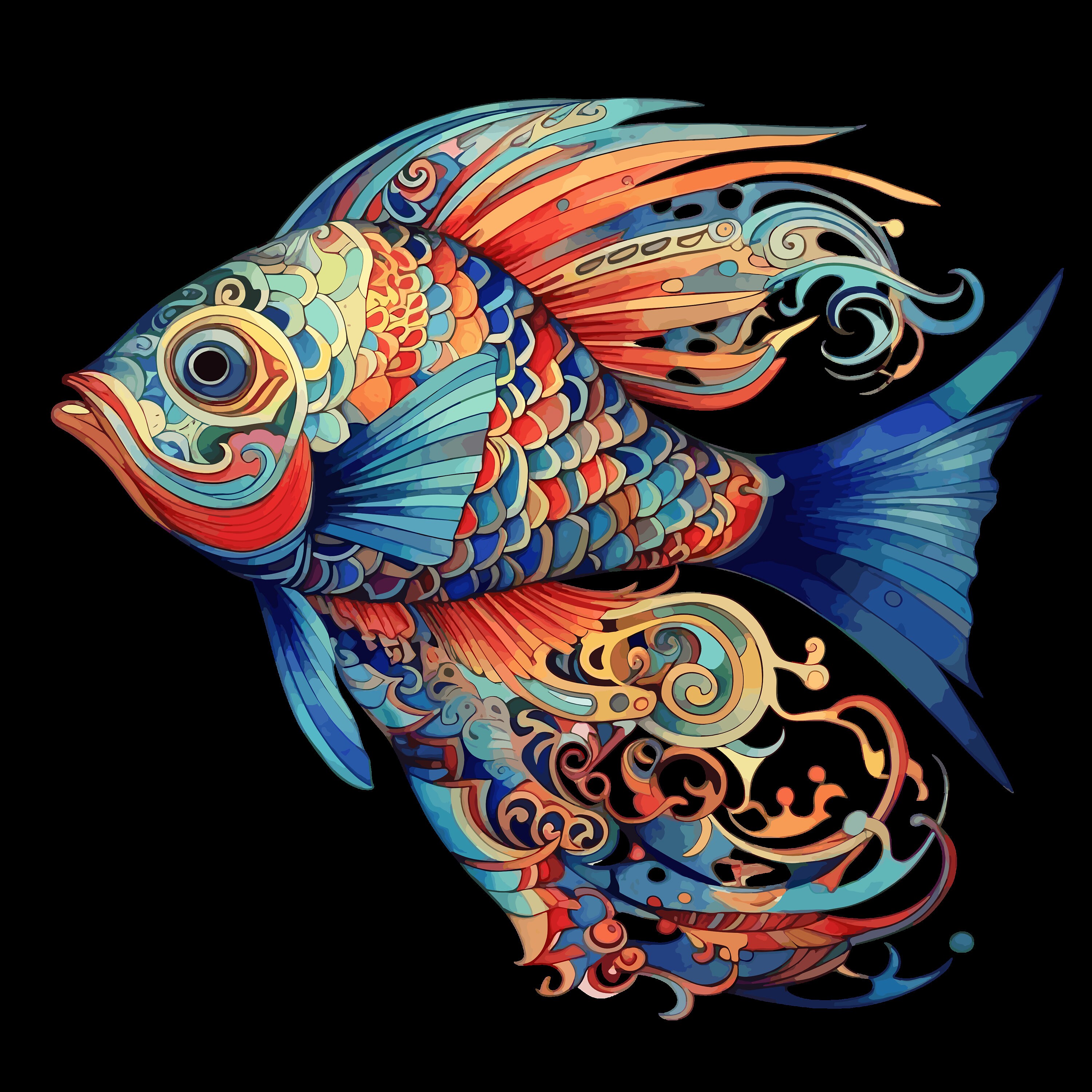 Beautiful Intricate Fish PNG File 300 DPI Clipart Fish Fish - Etsy