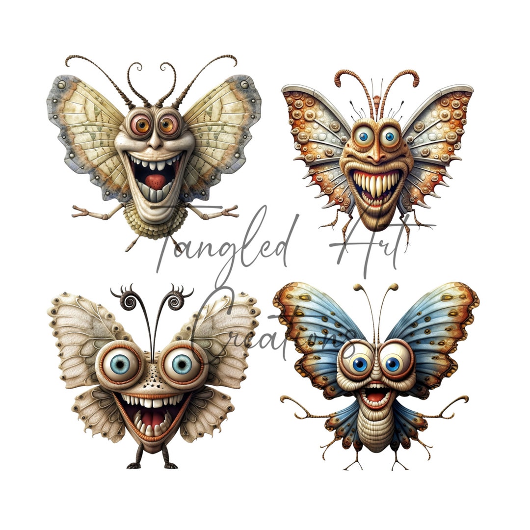 Cute Super Funny Butterfly, Bugs Colorful, Caricature, High Resolution ...