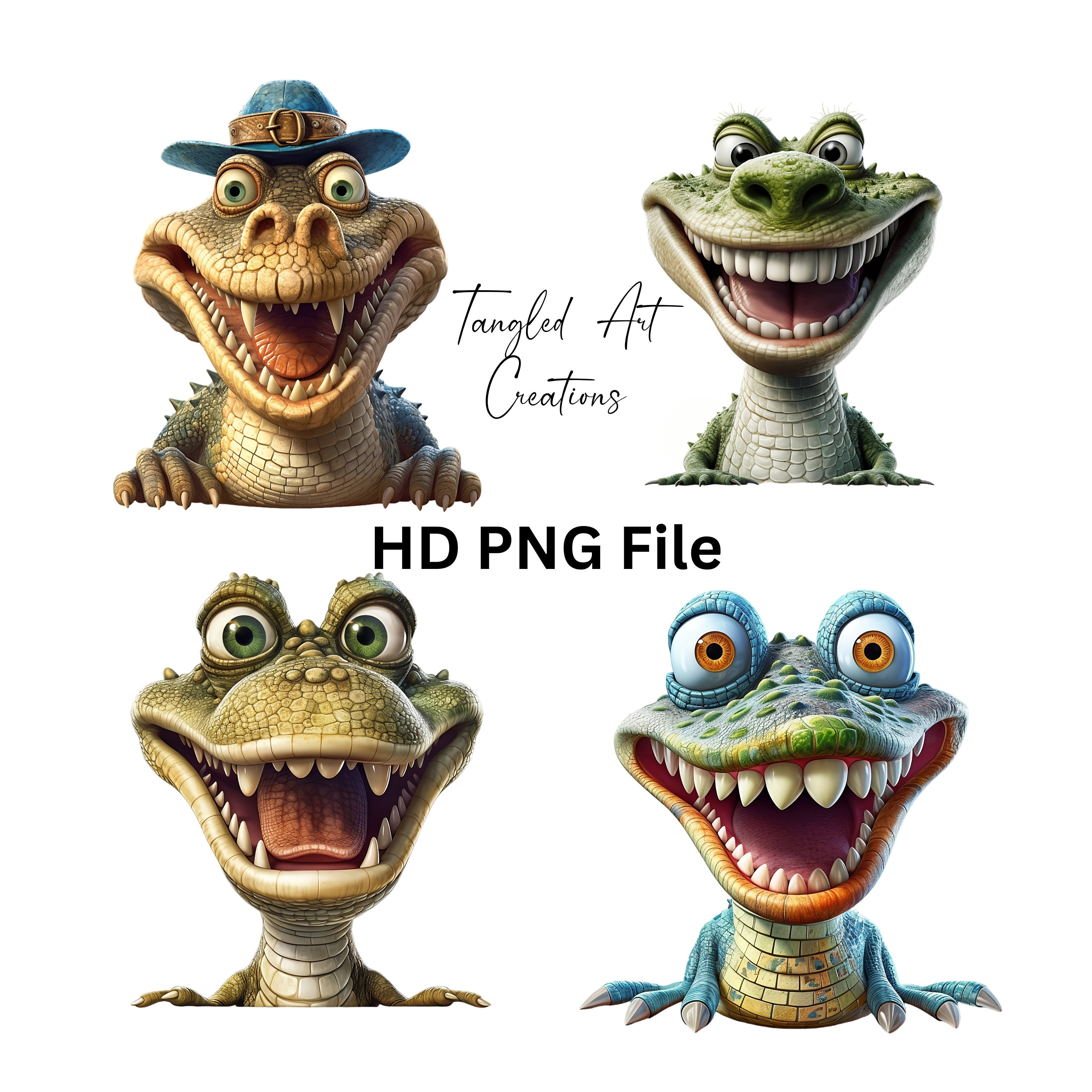 Funny Alligator Caricature, High Resolution PNG File 4000x4000, 300 DPI ...