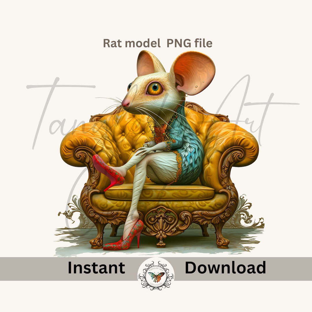 Cute Lady Rat PNG File, Elegant Design for Sublimation and Printing ...