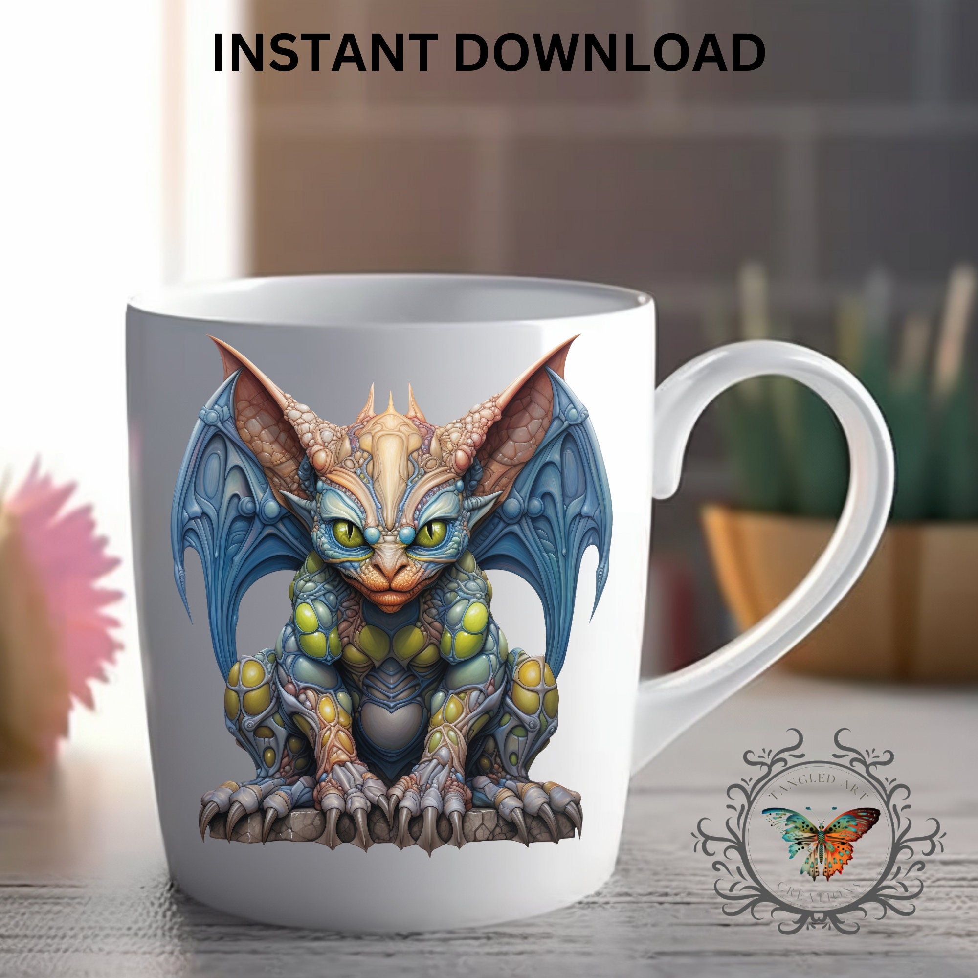 2 Scary Gargoyle PNG Sublimation Digital Art for Whimsical - Etsy