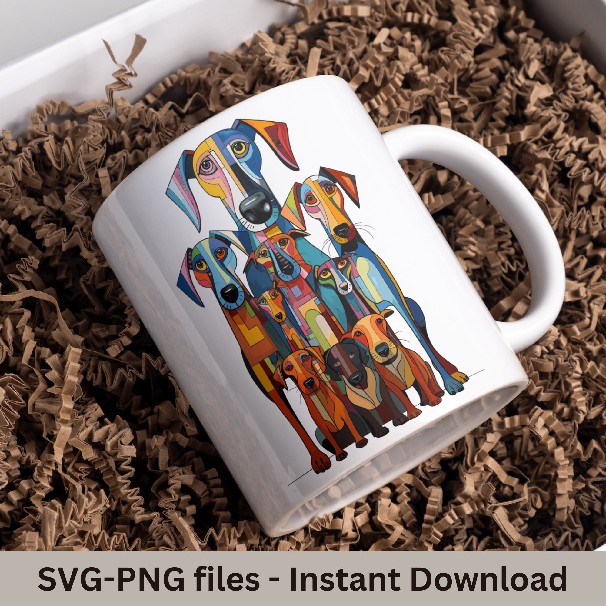 Colorful Family of Dogs, Svg- Png File 300 DPI, SVG for Great Printing ...