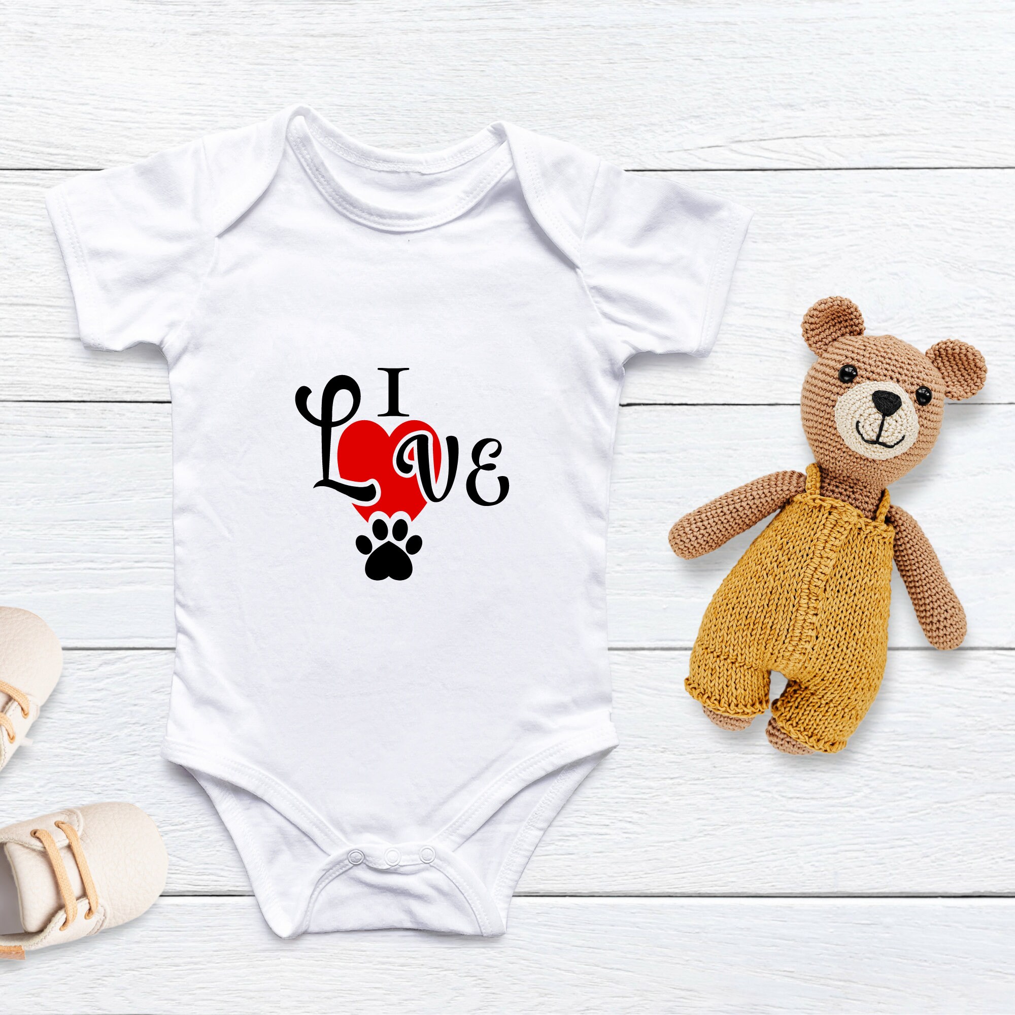 I Love Puppy Svg, I Heart Dog Paw SVG, Cricut File, Silhouette Cutter ...