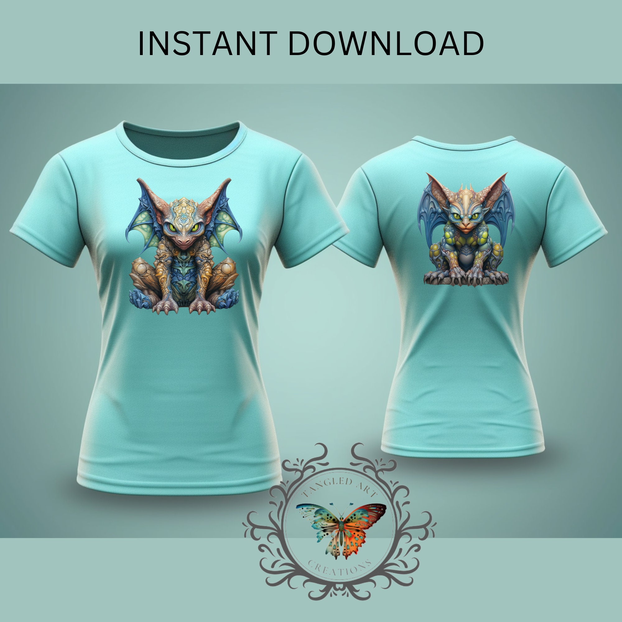 2 Scary Gargoyle PNG Sublimation Digital Art for Whimsical - Etsy