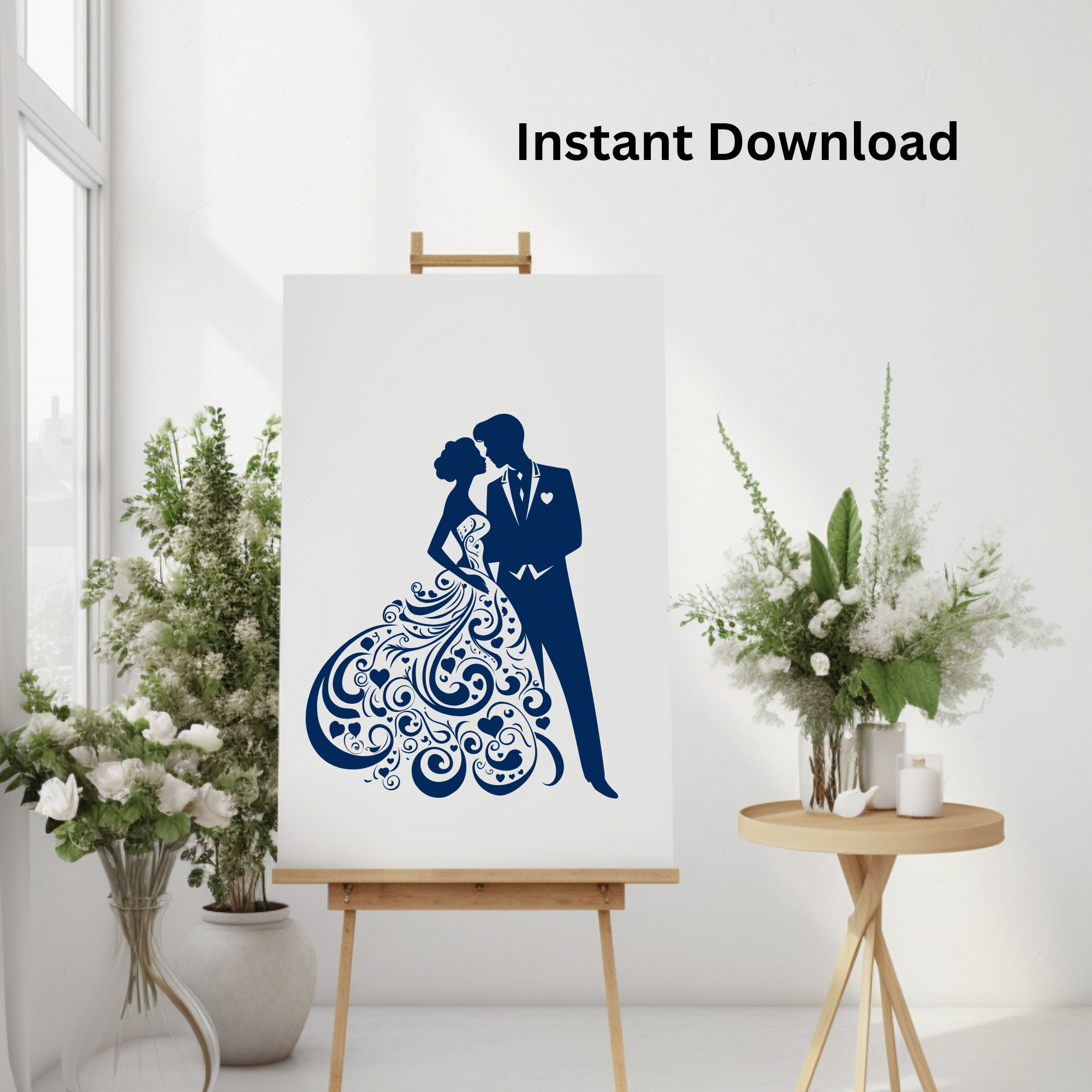 Heart Wedding Couple Bride and Groom SVG-PNG Sublimation - Etsy
