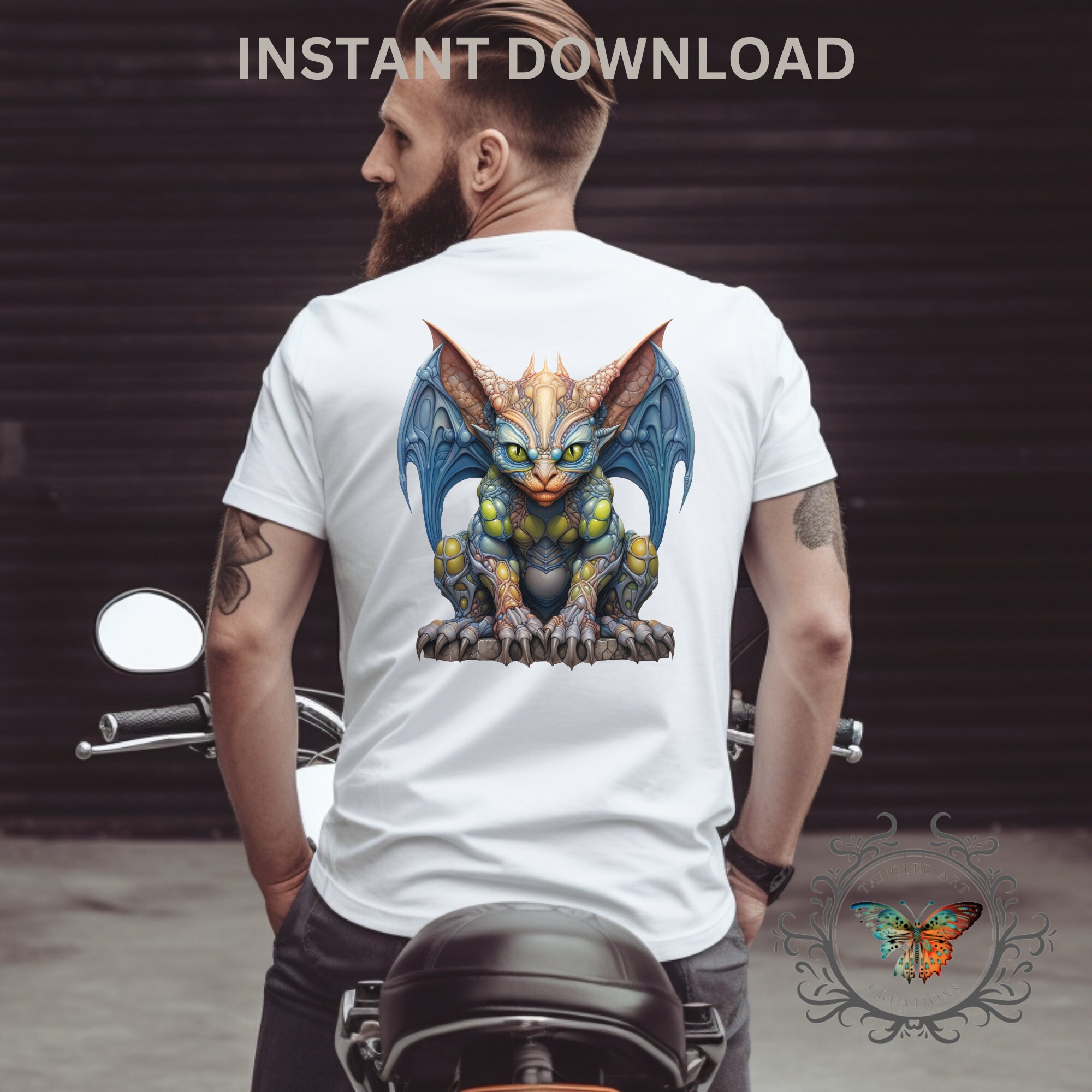 2 Scary Gargoyle PNG Sublimation Digital Art for Whimsical - Etsy