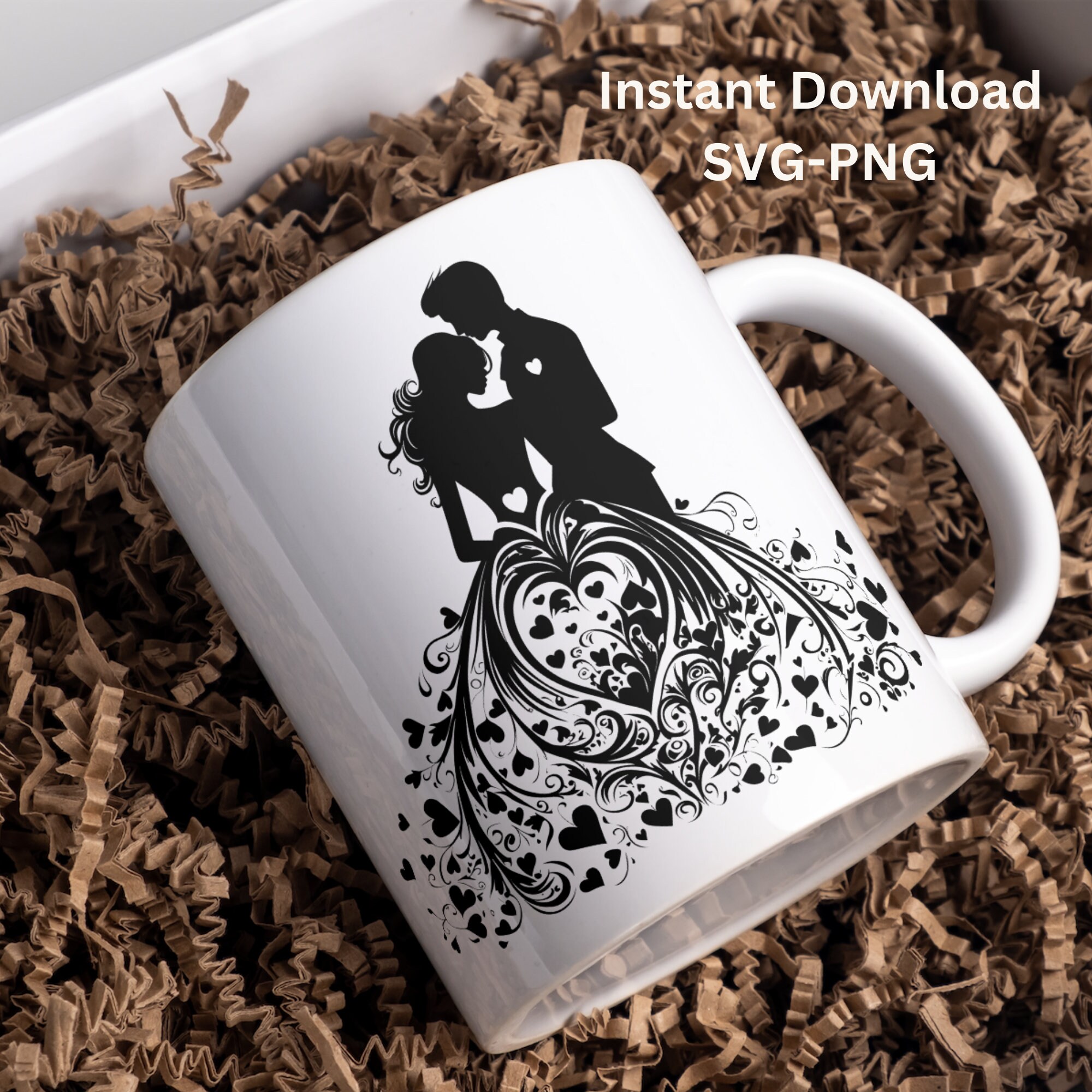 Heart Wedding Couple, Bride and Groom, SVG-PNG Sublimation, Svg Not for ...