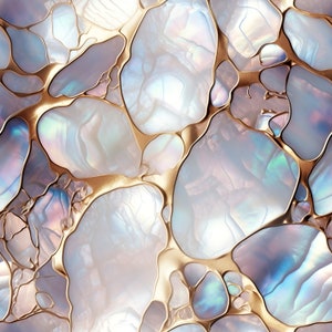 Elegant Mother of Pearl Opal Seamless Pattern, Digital Art for ...
