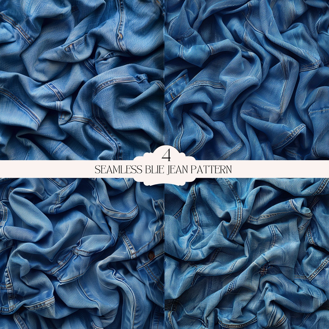 4 Denim Seamless Pattern, PNG, Digital Art for Versatile Designs ...