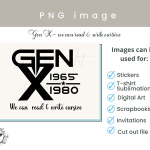Gen X, We Can Read & Write Cursive SVG, PNG Sublimation, Easy to Cut - Etsy
