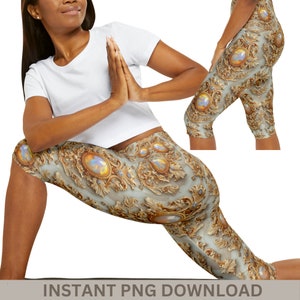 4 Elegant Opal Gold Baroque Gemstone Jewelry Seamless Pattern, Digital ...